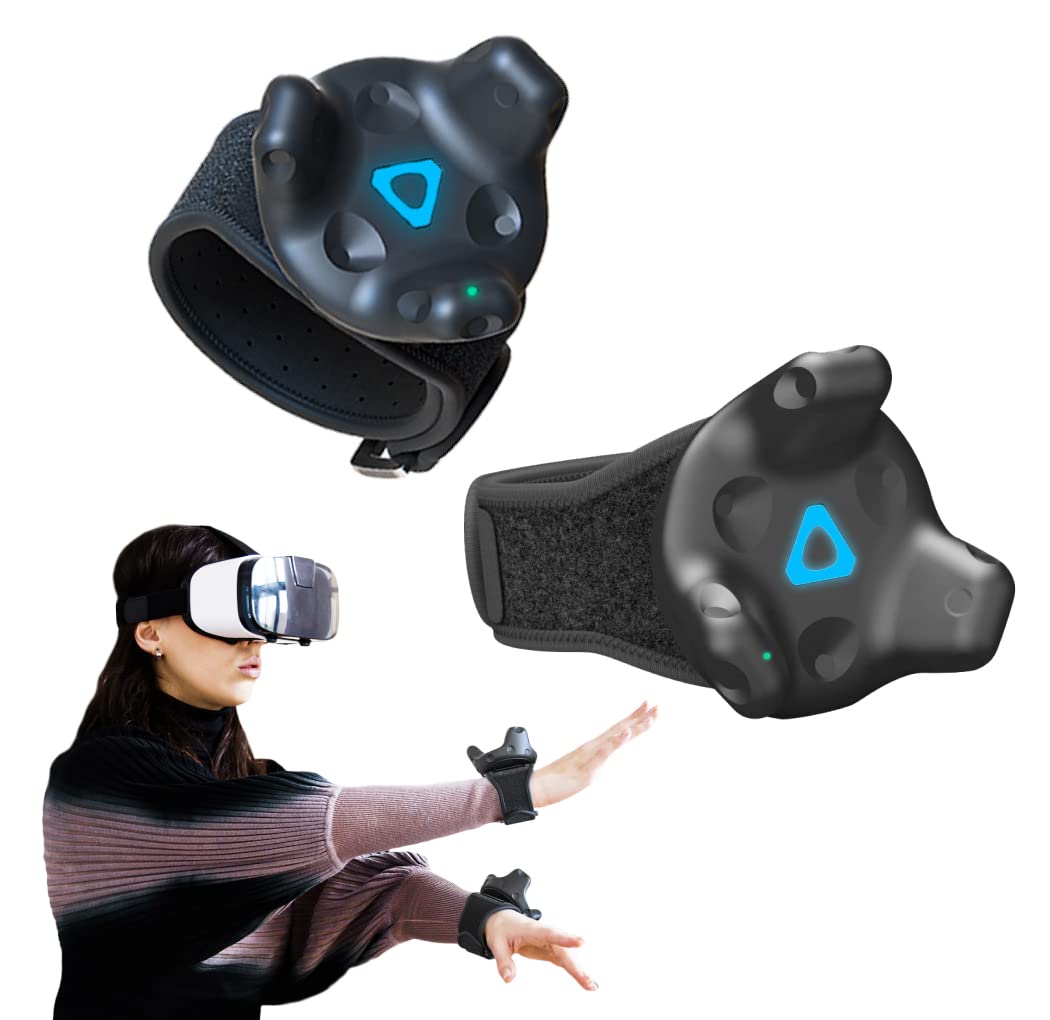 Skywin VR Tracker Straps for HTC Vive System Tracker Puck (2 Pack) - Adjustable Straps for Hand Foot Object and Full-Body Tracking in Virtual Reality