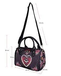 Liquorbrand Innervision Bowler Round Bag Womens Satchel Heart Eye Handbag Purse