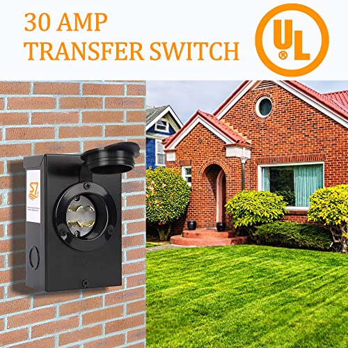 S7 Generator Transfer Switch,Power Inlet Box, 30 Amp Generator Inlet Box,NEMA L14-30P ,Generators Up to 7,500 Running Watts PB30 30-Amp NEMA 3R Power Inlet Box