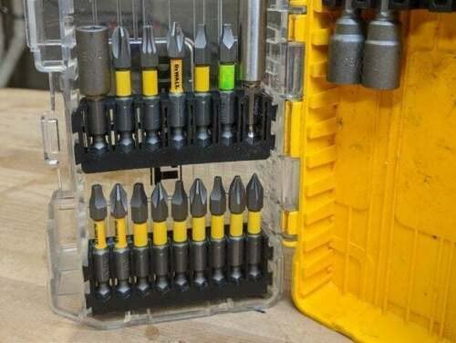 Set of 4 Bit Holders Compatible with Dewalt Tough Case - Made in USA