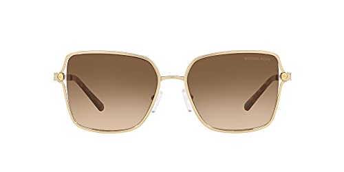 Michael Kors Cancun MK 1087 101413 Satin Light Gold Metal Square Sunglasses Brown Gradient Lens