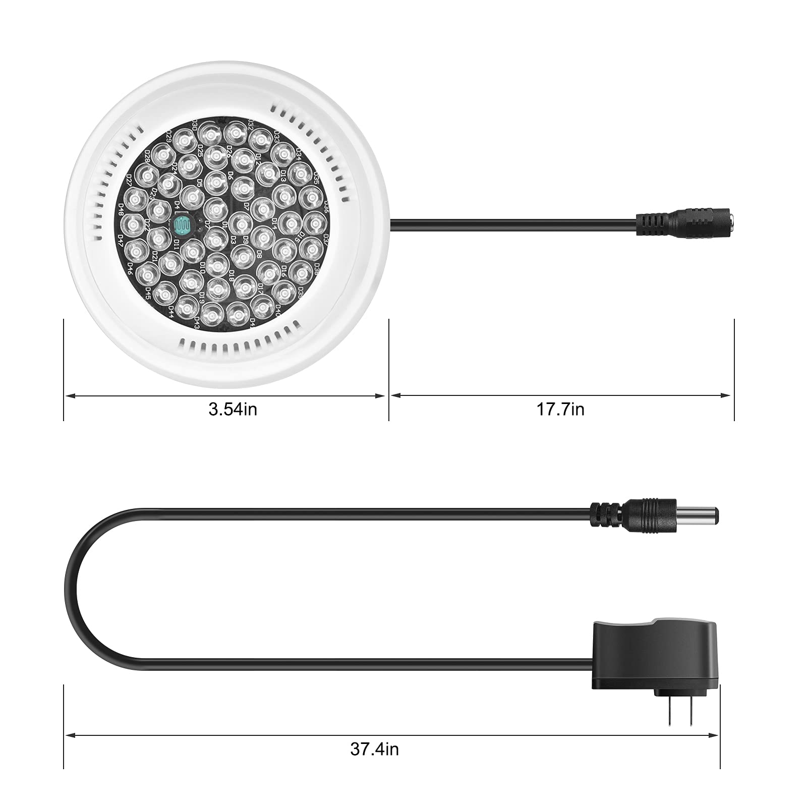MASiKEN IR Illuminator Infrared Light for Meta Quest, Oculus Quest 2 IR Light Enhance Sensor Tracking Hand and Controllers Sensitivity in Dark, Anti No-Light Disturbance Increase Vision (White)