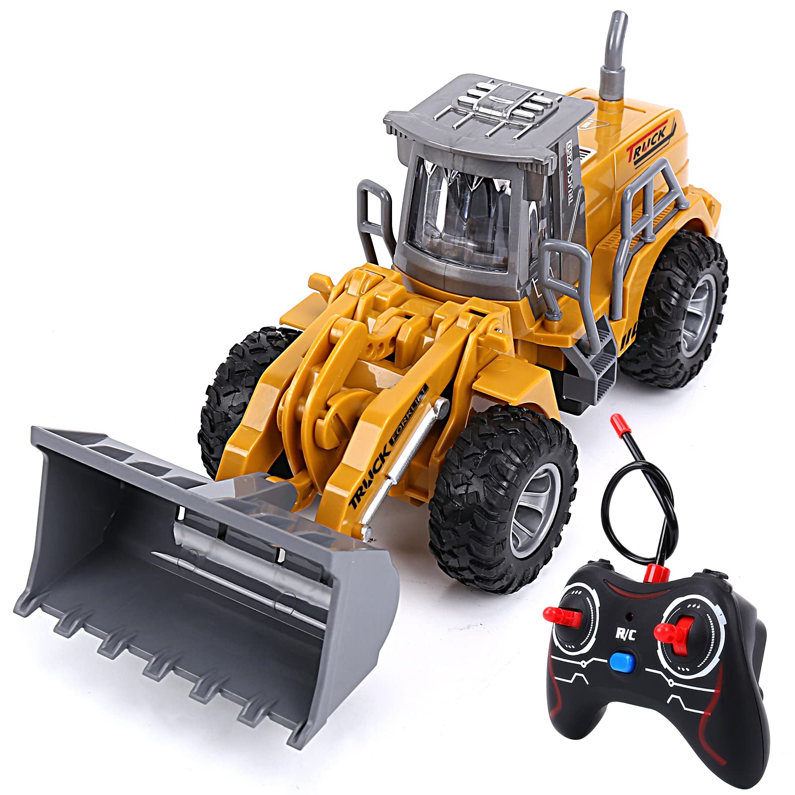 OFFKITSLY Remote Control Bulldozer Full Functional RC Front Loader Tractor Construction Vehicles Toy Trucks for Boys Gift…
