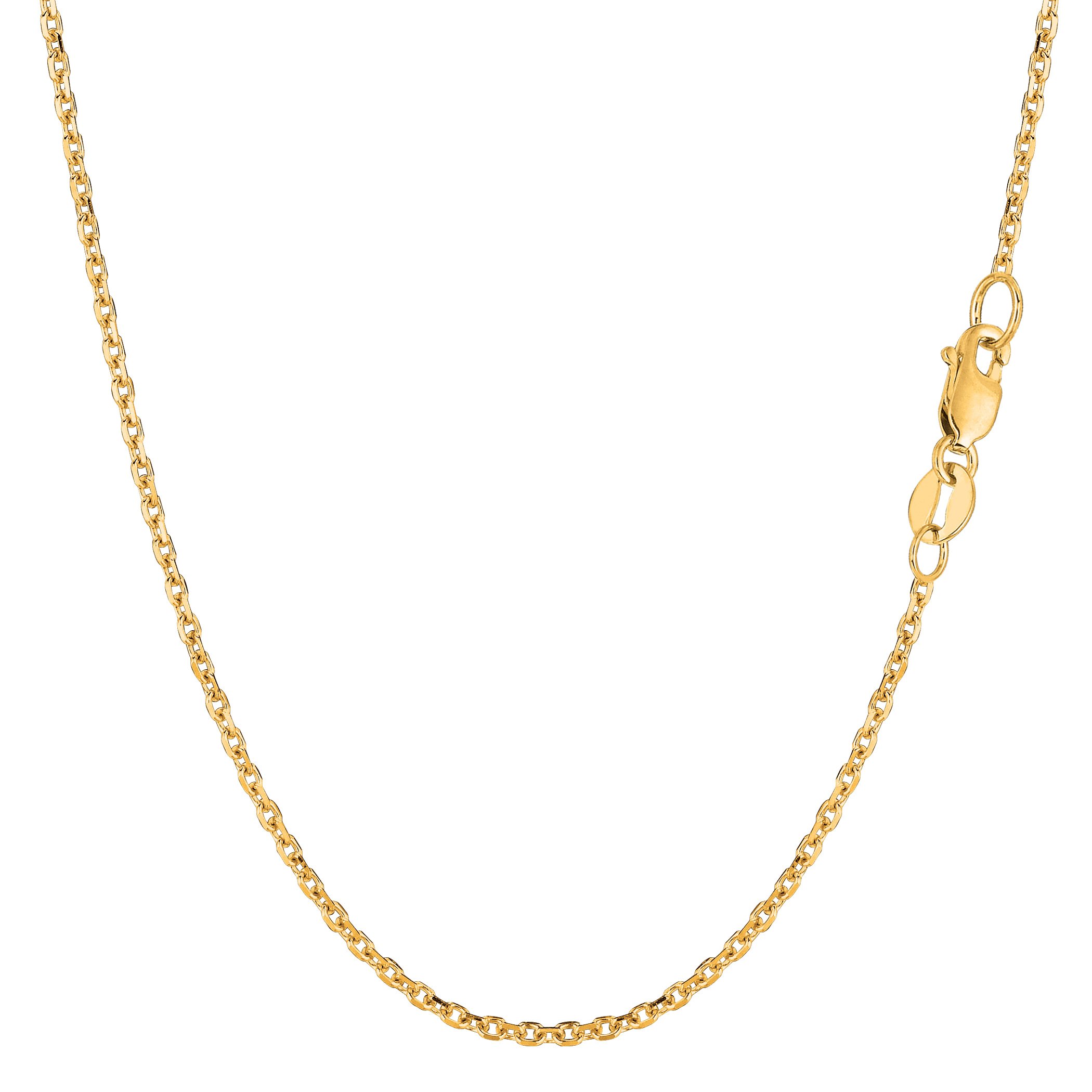Jewelry Affairs 14k Yellow Real Gold Cable Link Chain Necklace, 1.5mm, 20"