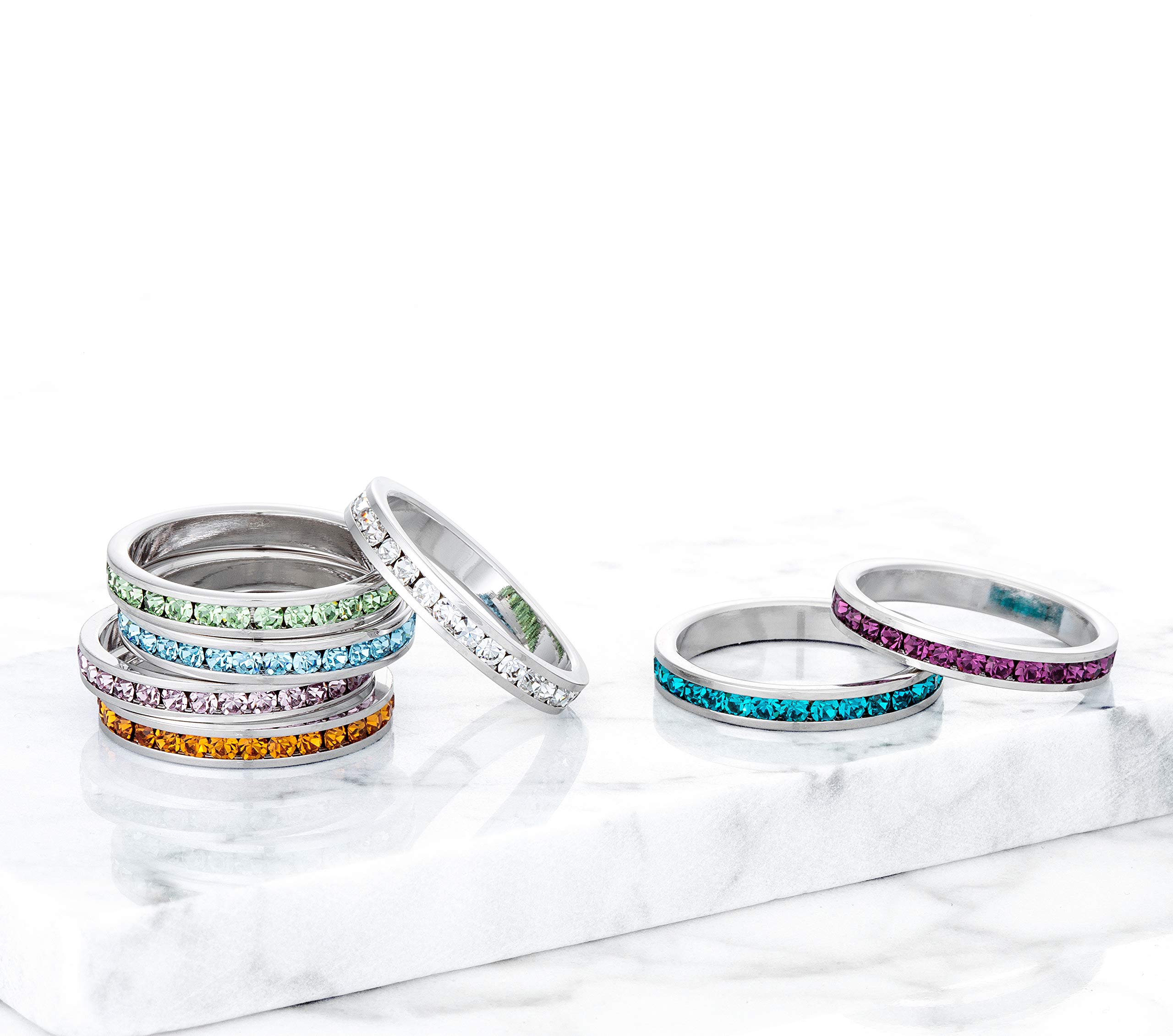 Kate Bissett Stylish Birthstone Stackables Swarovski Crystal Yellow -November Size 07