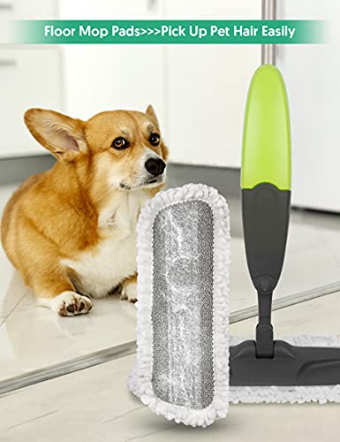 Reusable Mop Pads Compatible with Swiffer PowerMop, Power Mop Refill Pads Microfiber Mop Pads Replacement, 16x6.7Inch Washable Floor Mop Pads Refills Mop Heads for Floor Cleaning, 5 Pack
