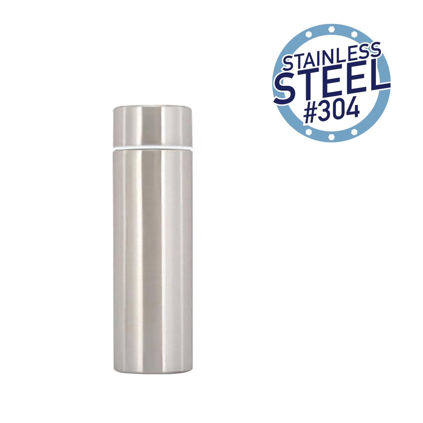 Jumigra Insulated Water Bottle, 18/8 (304) Stainless Steel, Super Slim Skinny Mini, Portable, Leak Proof, 5oz, Silver