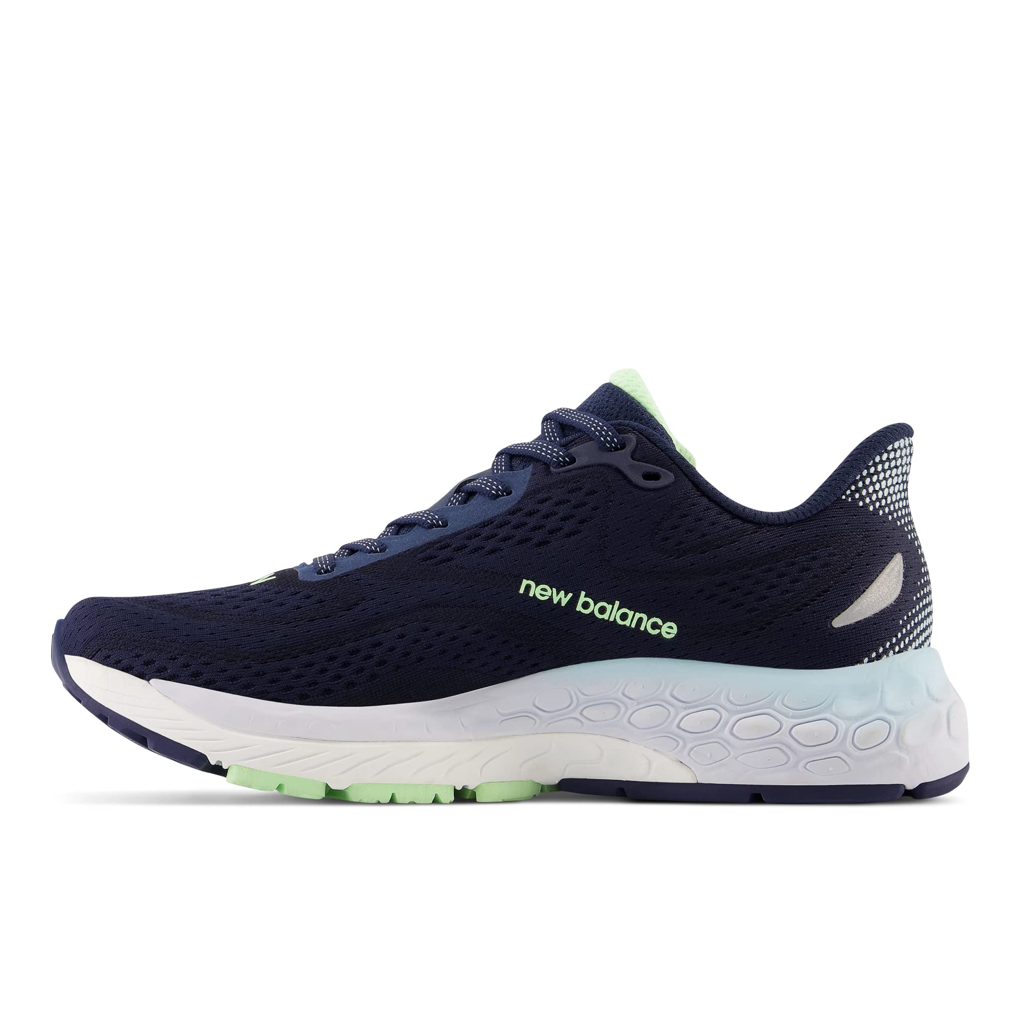 New Balance Women's W880N13 Running Shoe, Nb Navy/Bleach Blue/Green Aura, 10.5