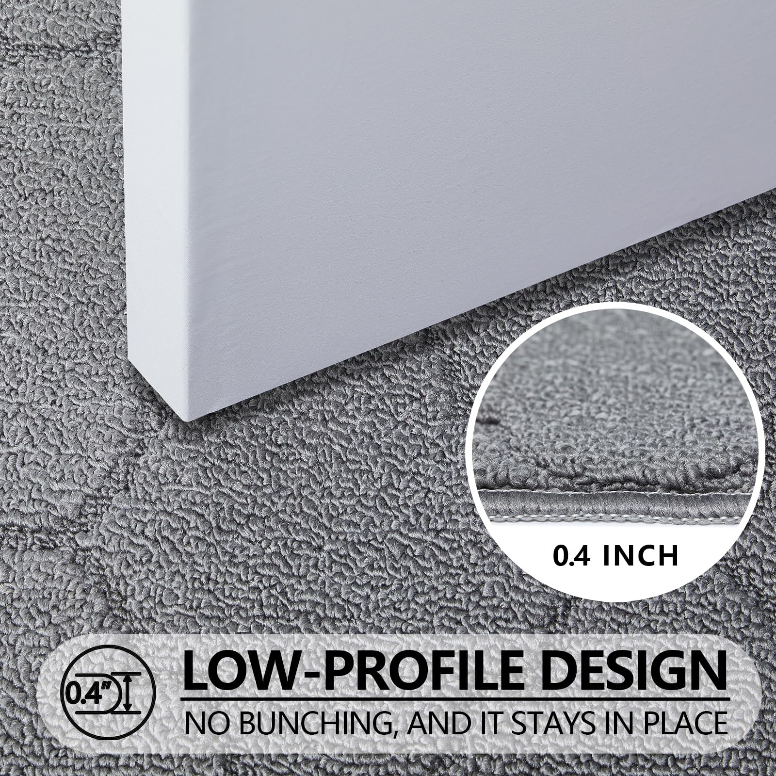 REFETONE Indoor Doormat, Front Back Door Mat, 20x32, Non-Slip Absorbent Resist Dirt Door Mats, Machine Washable Low-Profile Inside Floor Mat Door Rugs for Entryway, Grey