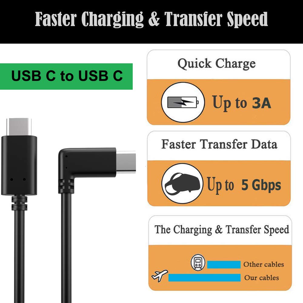 MASiKEN Oculus Quest Link Cable, 10FT USB C to USB C Cable, High Speed Data Transfer & Fast Charging Cables Compatible for Quest and Gaming PC (Type A)