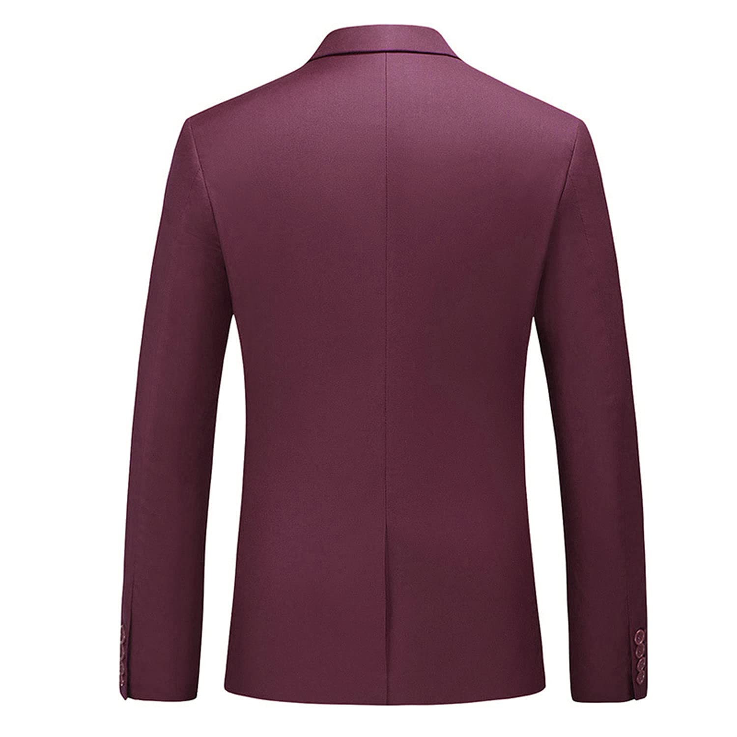 Men's Classic 2 Piece Straight Slim Fit Suit One Button Formal Business Jacket Blazer Shawl Collar Jackets and Trouser (Crimson,Large)