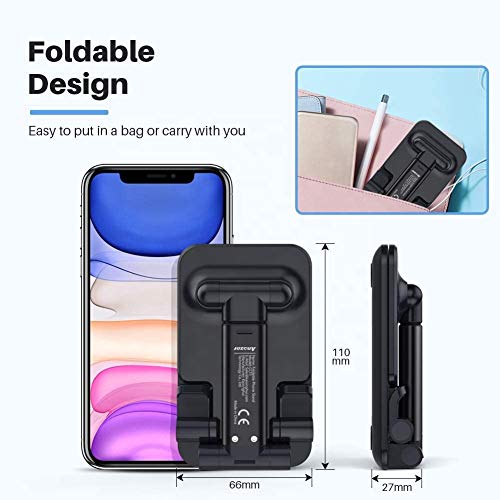 USStarStore Adjustable Cell Phone Stand for Desk, Angle Height Adjustable Cell Phone Stand for Desk, Case Friendly Phone Holder Stand for Desk (Black 7 oz)