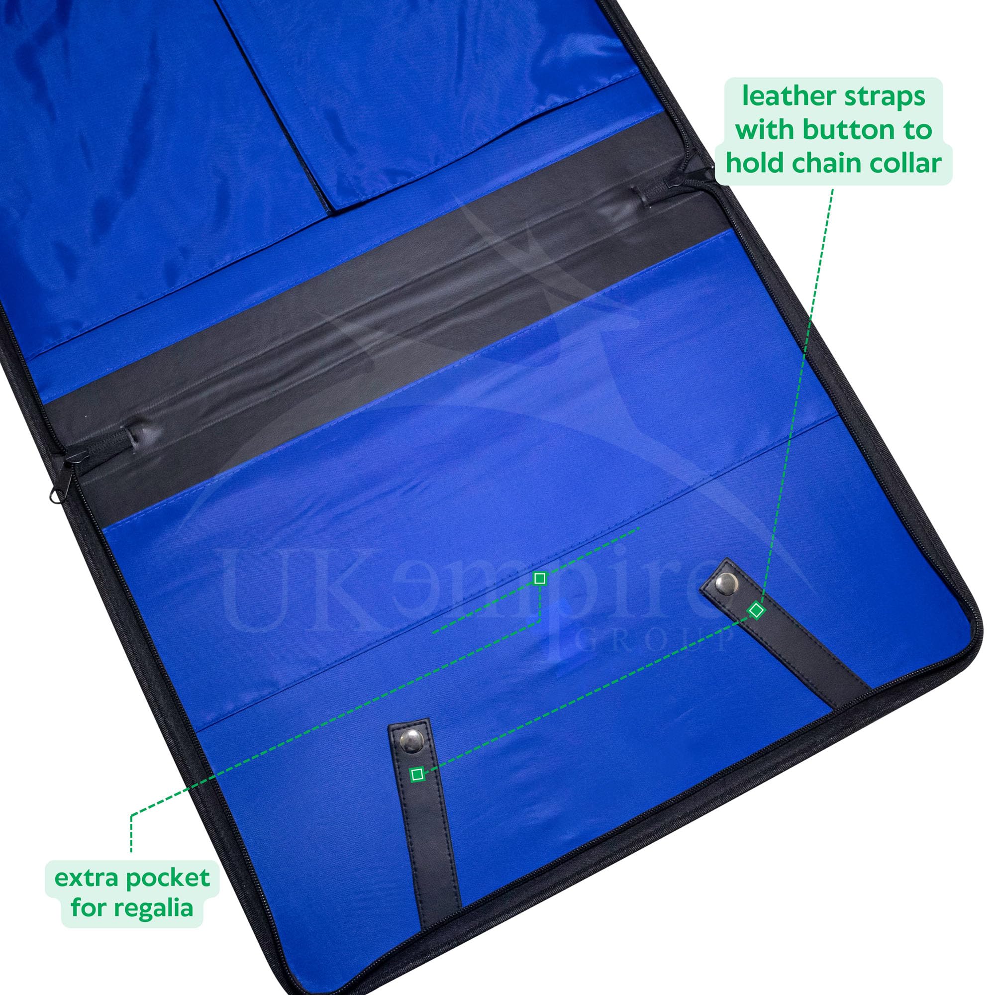 UK EMPIRE GROUP Masonic Apron & Chain Collar Case Leather Master Mason (Printed) MM, Provincial Size β Freemason Carrying Bags (Gold)