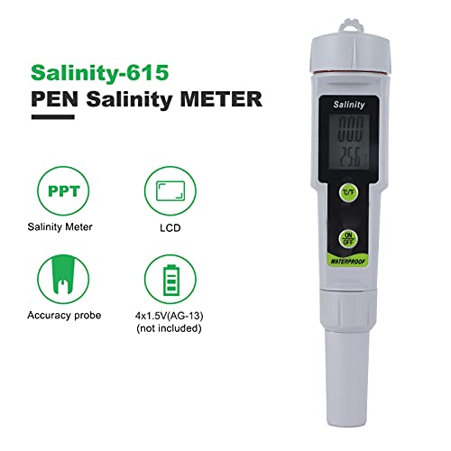 YEmirth Digital Salinity Tester for Salt Water, Salinity Meter Digital PenType Salinity Tester for Seawater Salt Water Swimming Pool