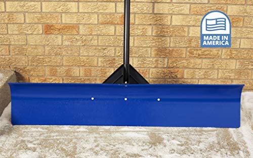 The Snowcaster 48 Inch Snow Pusher & Barn Shovel 48UPH | Heavy Duty 48β X 9.5β Polyethylene Blade | Snow Removal - Driveway, Doorway, Sidewalks | Commercial & Residential β Blue