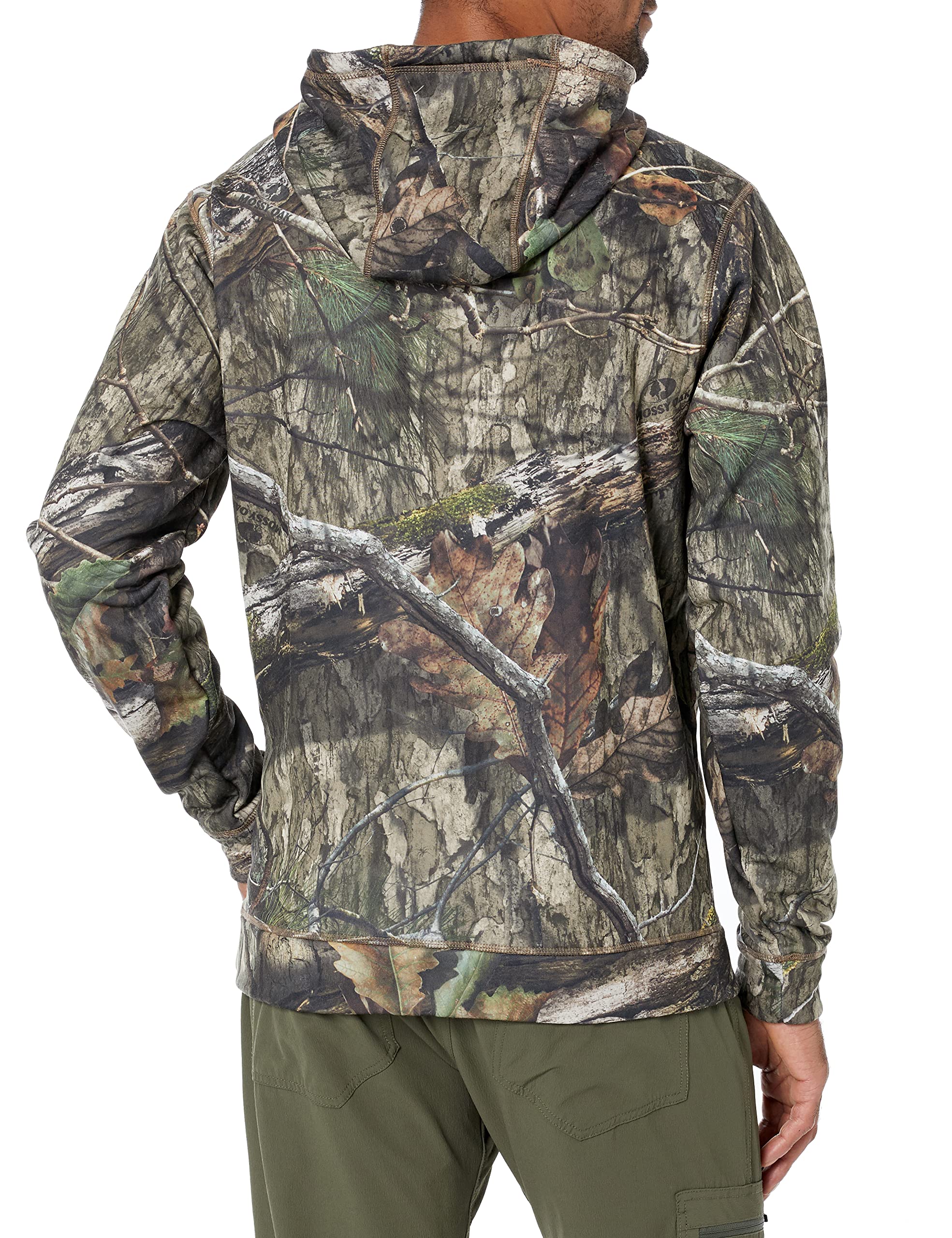 Mossy Oak Mens Camo Hunting Hoodie Performance Fleece, Country DNA, Large