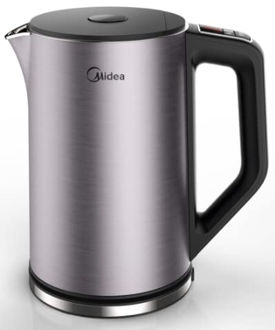 Midea Double Wall Steel Kettle with Temperature Control, 1.5L, CoolTouch Electric Kettle MK-HE1504W1