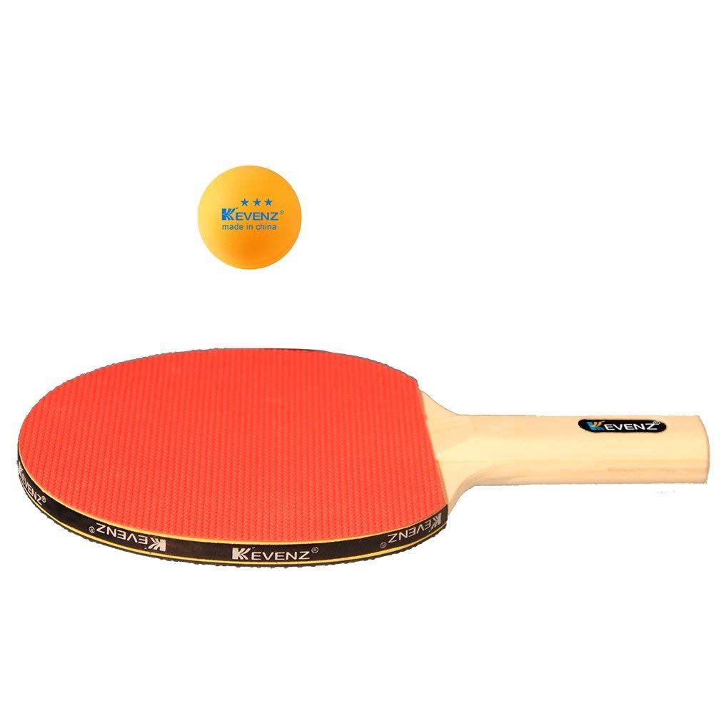 KEVENZ Ping Pong Paddle, Professional Table Tennis Racket, Patented Ping Pong Paddles with Long Handle, Family Ping Pong Racket Pack of 4