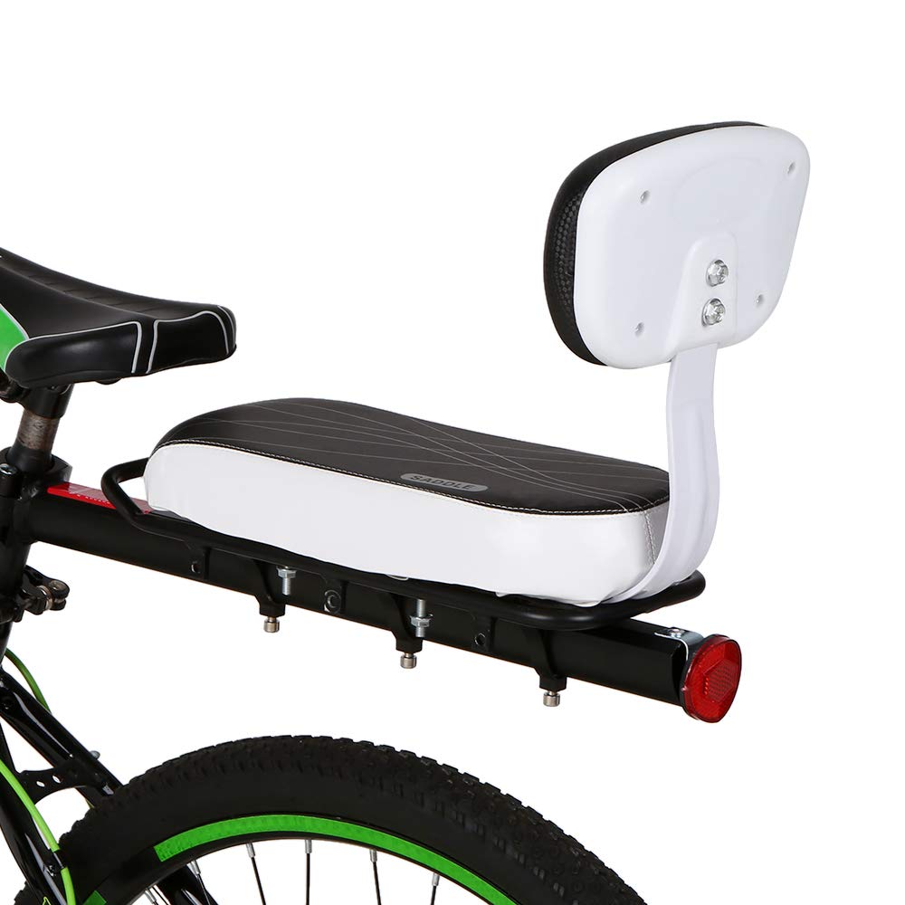 Lixada Bicycle Back Seat Cycling Bike Bicycle MTB PU Leather Soft Cushion Rear Rack Seat Children Seat with Back Rest
