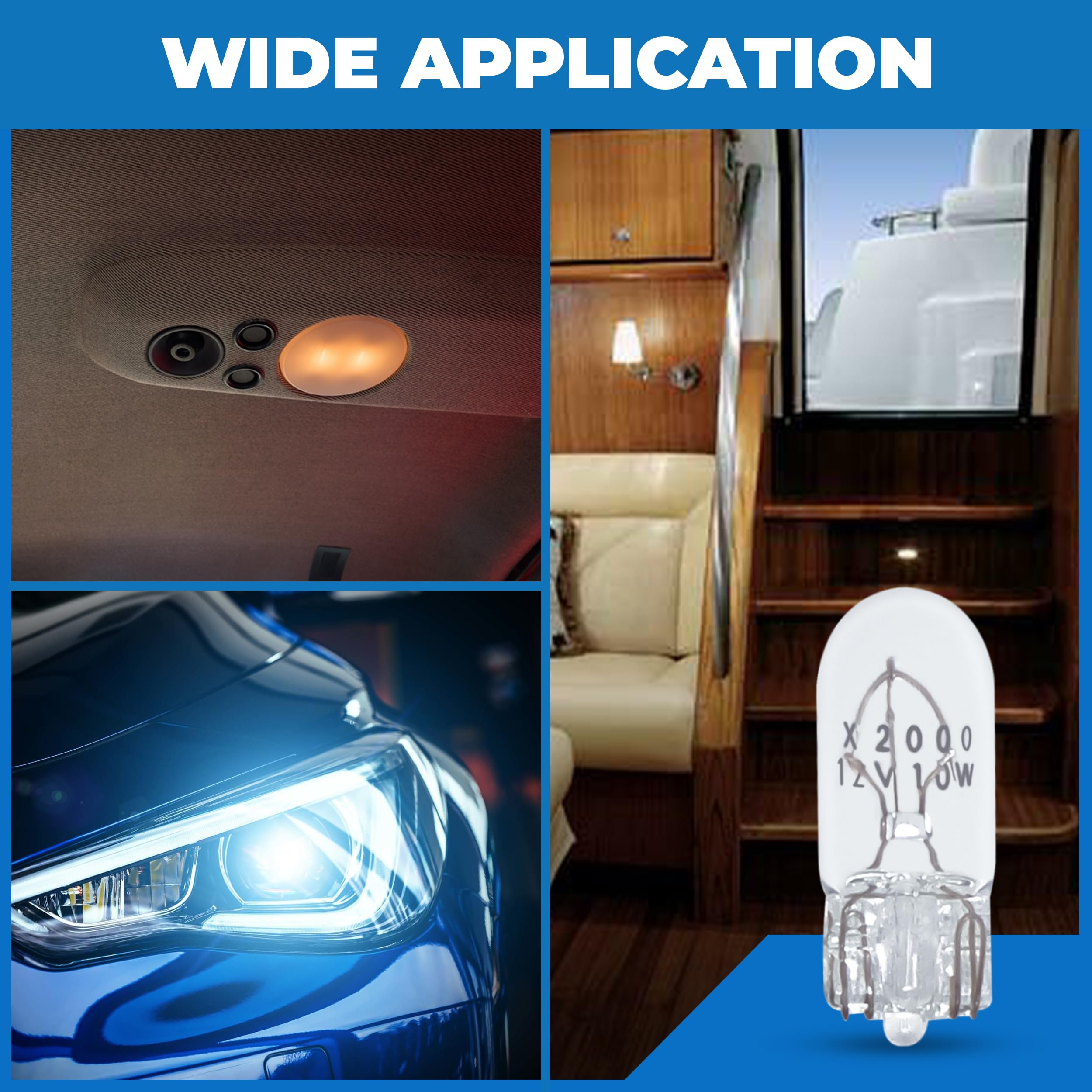 OHLECTRIC T3.25 Soft White Clear Pure Xenon Gas Bulbs with Wedge Base | 10W Dimmable Light Bulbs with100L & 2800K Color Temperature | (Pack of 10) OL-46160