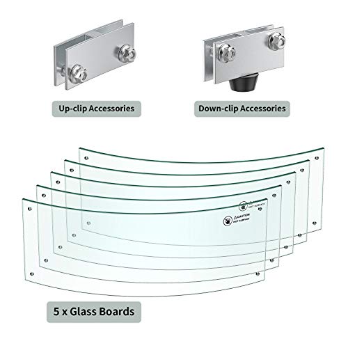 Skyflame Fire Pit Glass Wind Guard Round, 33 x 7 inches Tempered Glass Flame Shield, Fits 31β Round Fire Pit Burner Pans, Fire-Resistant Windscreen Set