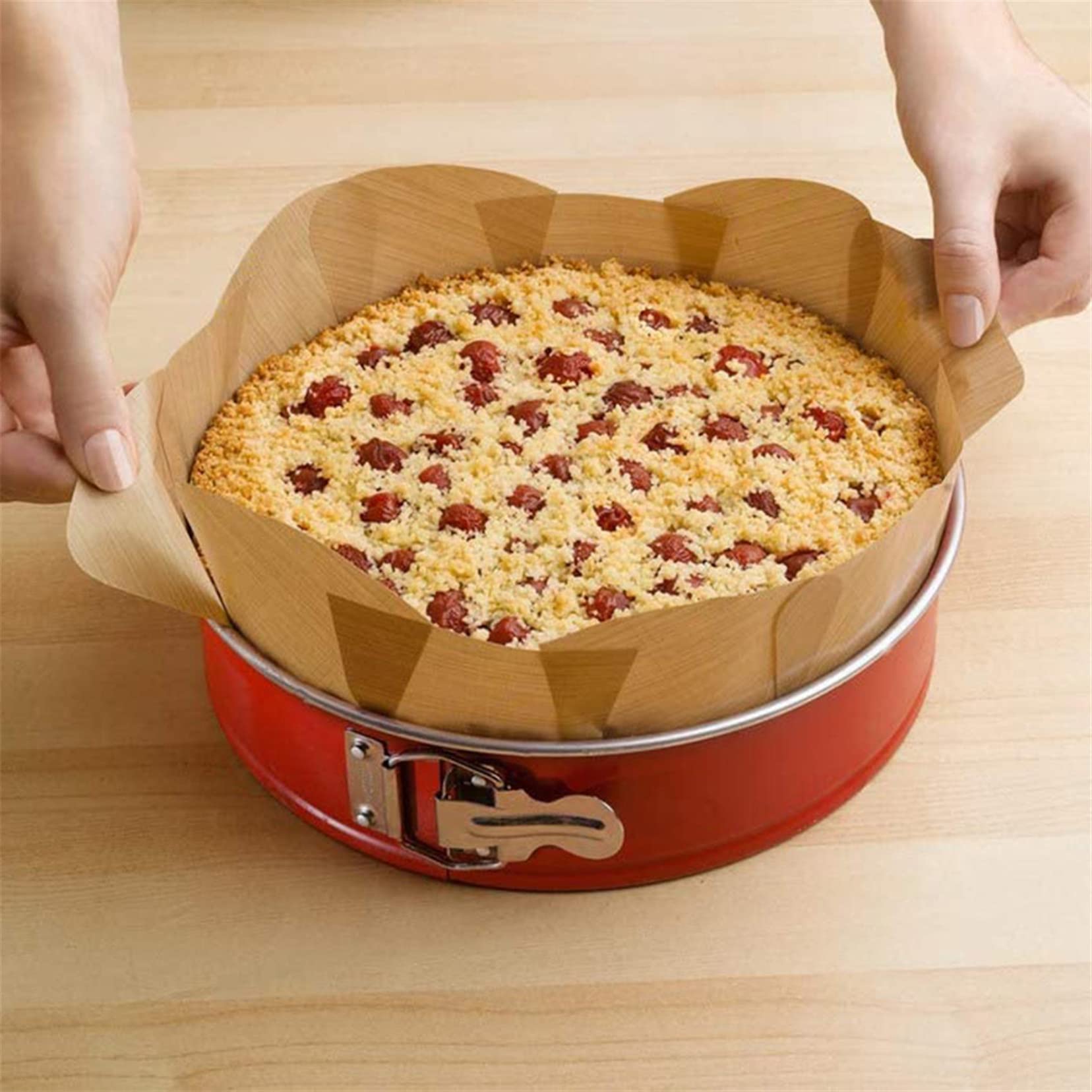 ShanLily Reusable Baking Cake Liner Parchment Sheets For Round Cake Pan, Non-Stick Baking Paper Liner For Air Fryer Oil-Proof, Water-Proof, Food Grade For Baking Roasting Microwave,30Cm