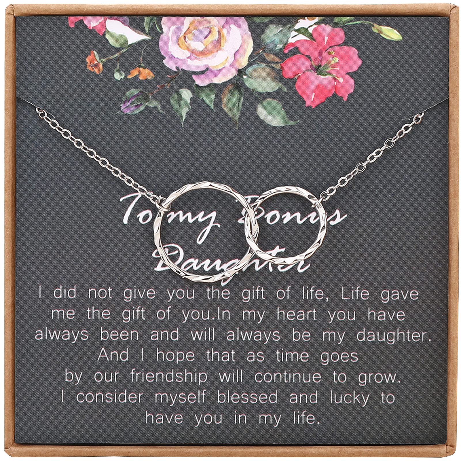 MADAOGO Daughter Gifts from Stepmom/Stepdad, Infinity Necklace, Daughter in Law Wedding/Birthday Gifts, Stepdaughter Gifts from Stepmom, Jewelry Gifts for Daughter