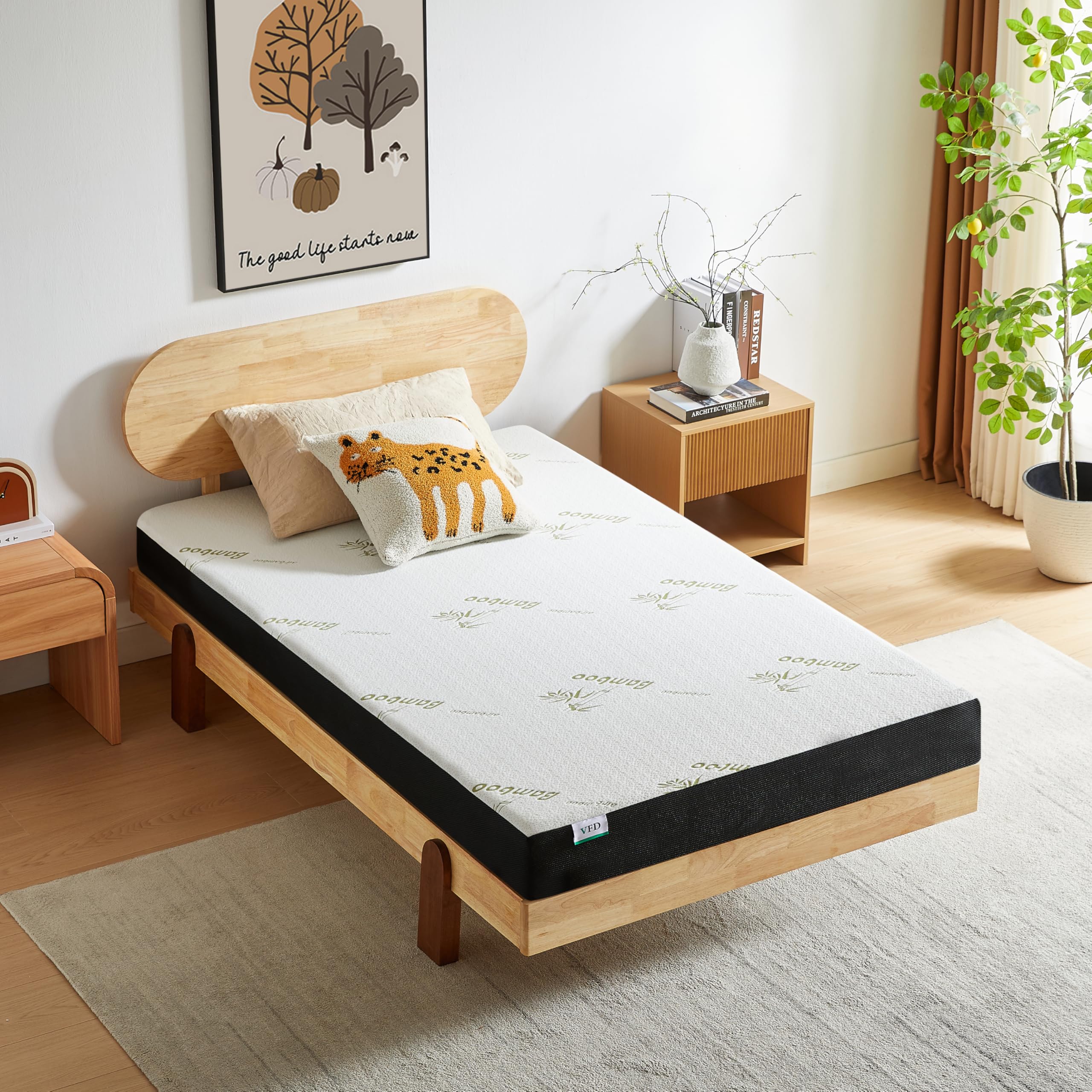VFD 6 Inch Gel Memory Foam Full Mattress Waterproof Cover Medium-Firm for Bunk Bed, Trundle Bed, Pressure Relief CertiPUR-US Certified Mattress in a Box