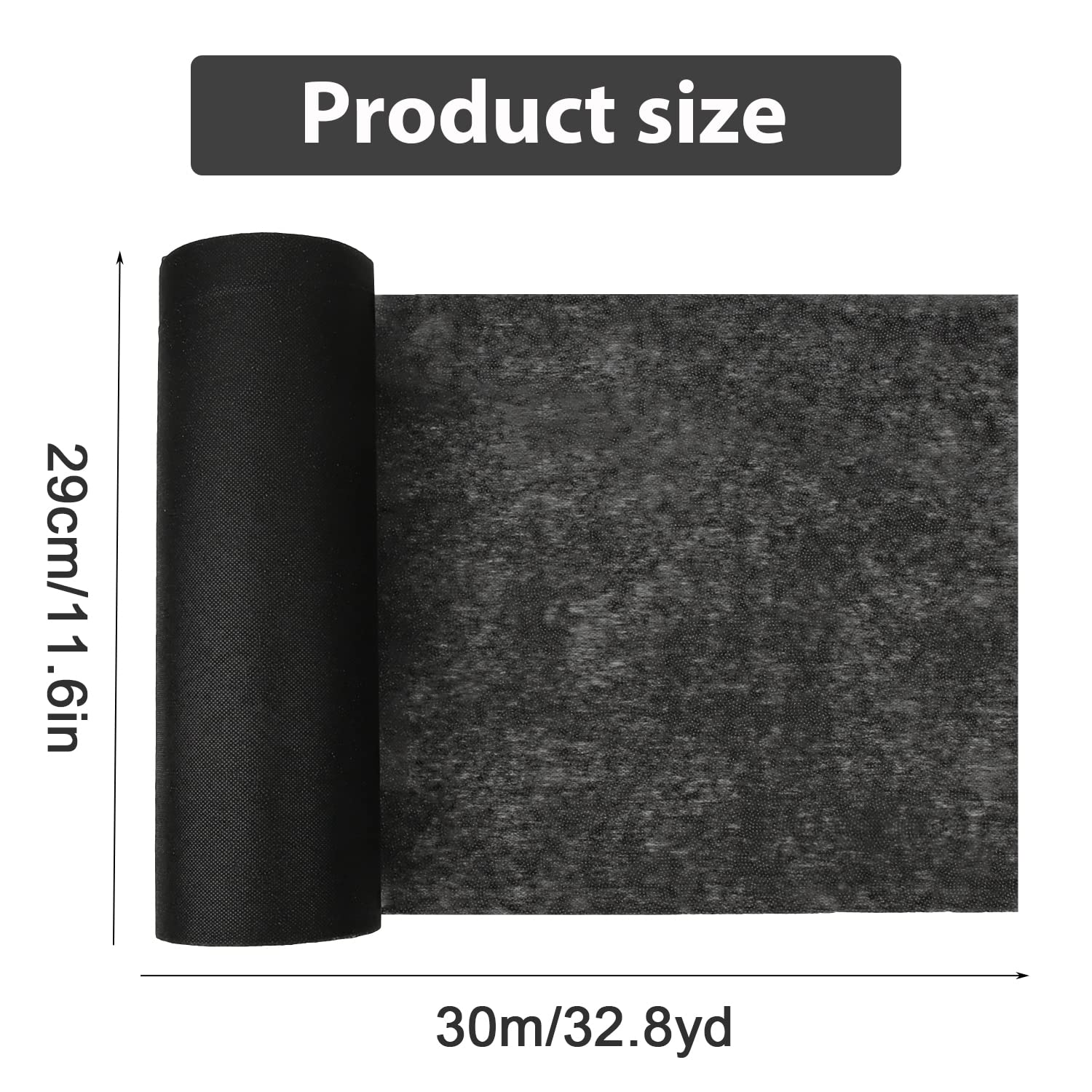 Iron-On Non-Woven, 11.4 inch x 33 yd Polyester Non-Woven Interfacing Single-Sided Interfacing Lightweight 0.07lb Iron-On Interface Dark Clothing Non-Woven for Sewing Quilting Crafting