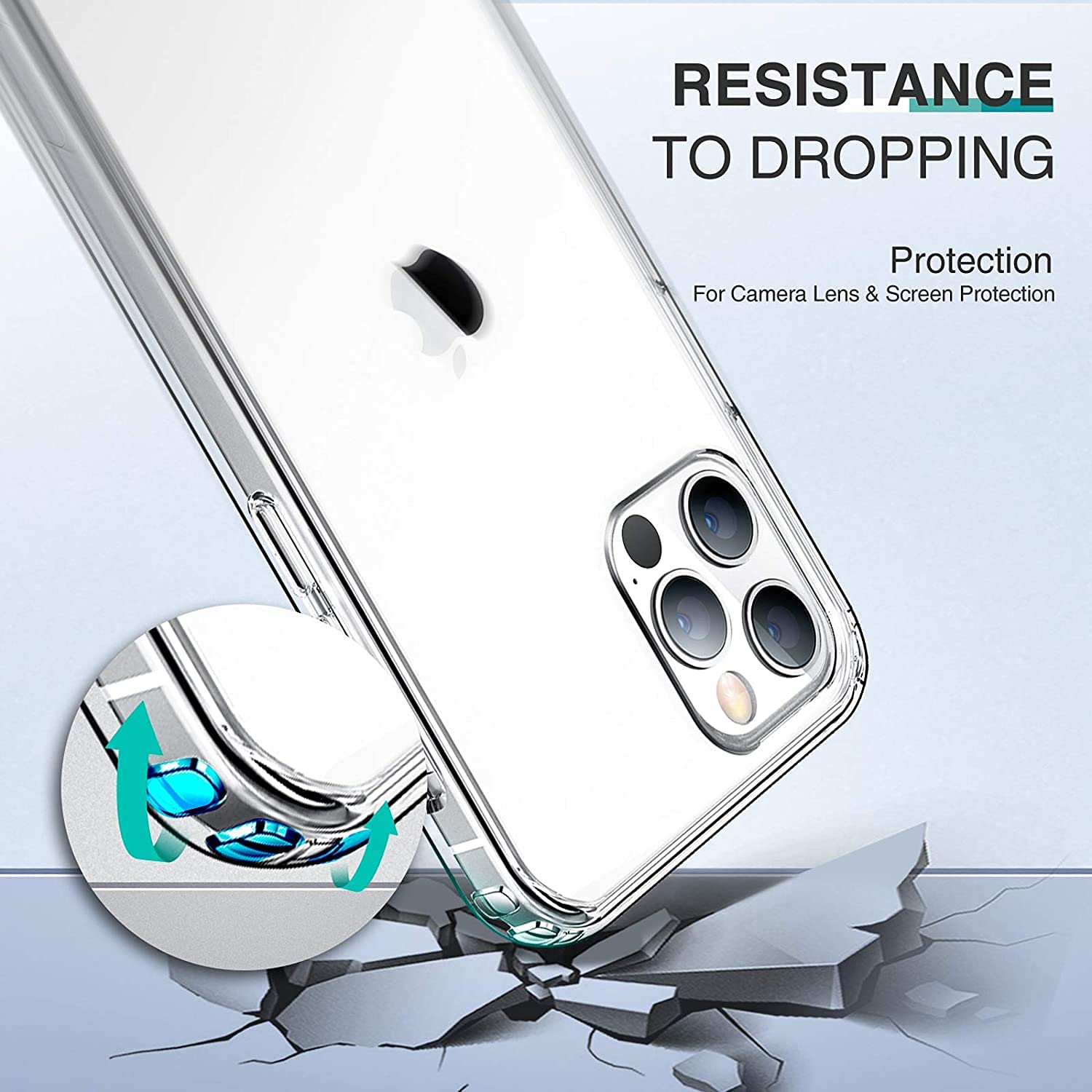 Luckymore Compatible with iPhone 12 Pro Max Case, Clear Case for iPhone Pro Max 6.7 Inch 2020.
