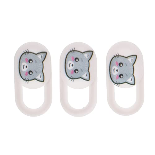 SOLUSTRE Protector Blocker Cat Your Decorative and Webcam Plastic Anti Privacy for Cute Security Web with Covers Computer Slider Tablet Cover Cartoon Phone Peeping Pattern
