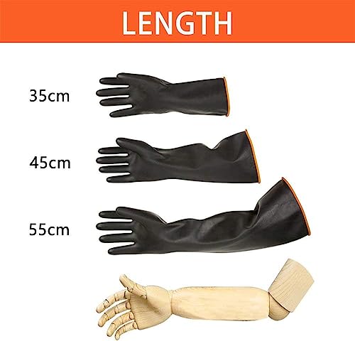 ThxToms Heavy Duty Latex Gloves, Resist Strong Acid, Alkali and Oil, 22", 1 Pair