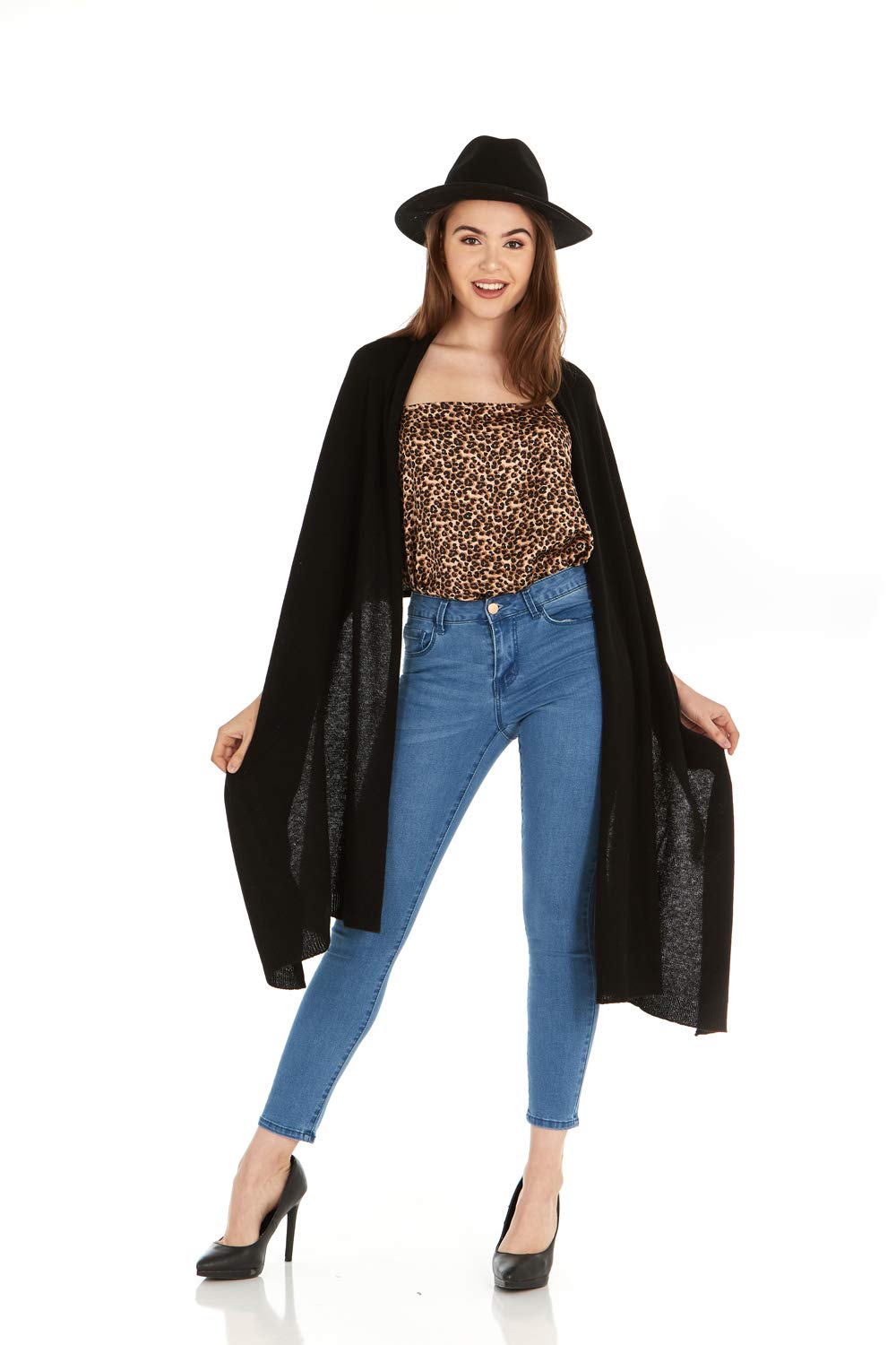 Manio Cashmere 100% Cashmere Knitted Wrap Pashmina Shawl Extra Large Scarf Stole for Women Travel