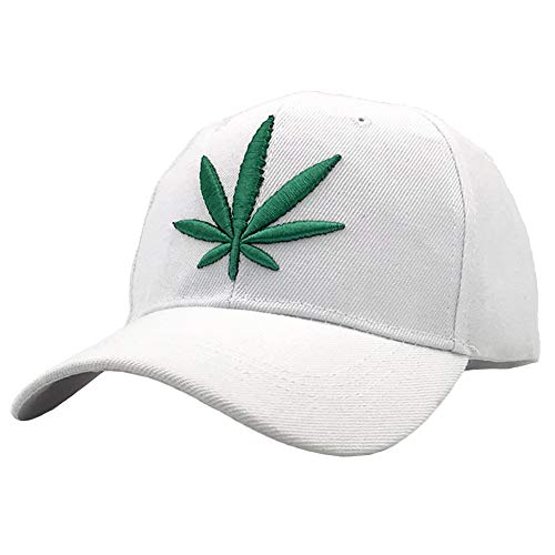 LOCOMO Men Women Baseball Cap Marijuana Pot Leaf Weed Cannabis Embroidered Hat Trucker Hat Snapback Brim