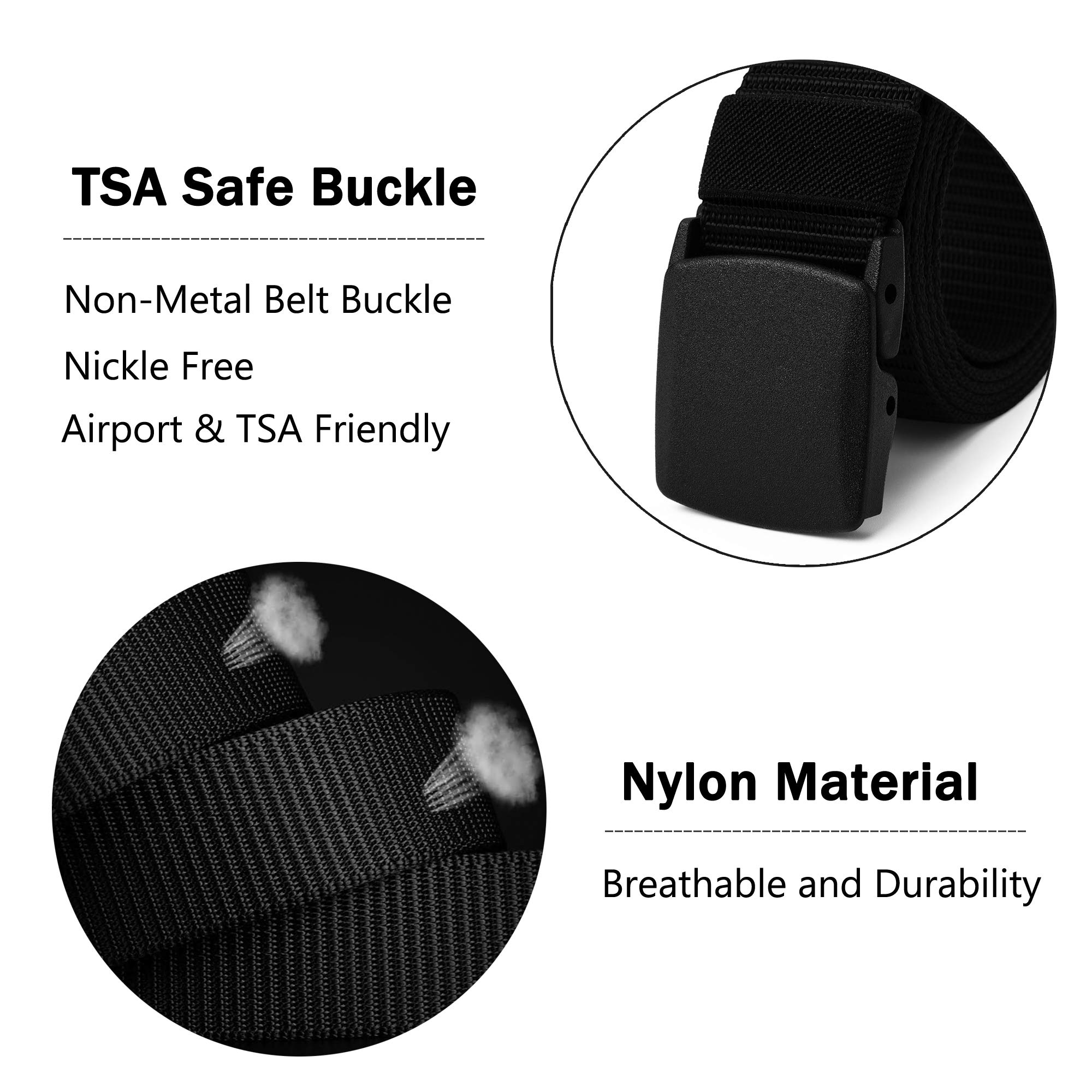 Mile High Life | Nylon Web Belt | Outdoor Military Web Belt | Cut to Fit up to 52β | 1.5β Width | None Metal Buckle Belt (Beige, 142CM)