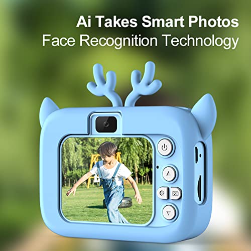 mewmewcat Digital camera1080P Mini Cartoon Digital Camera Digital Video Camera for Dual Lens 2.0 Inch IPS Screen Built-in Battery Cute Photo Frames Interesting Games with N