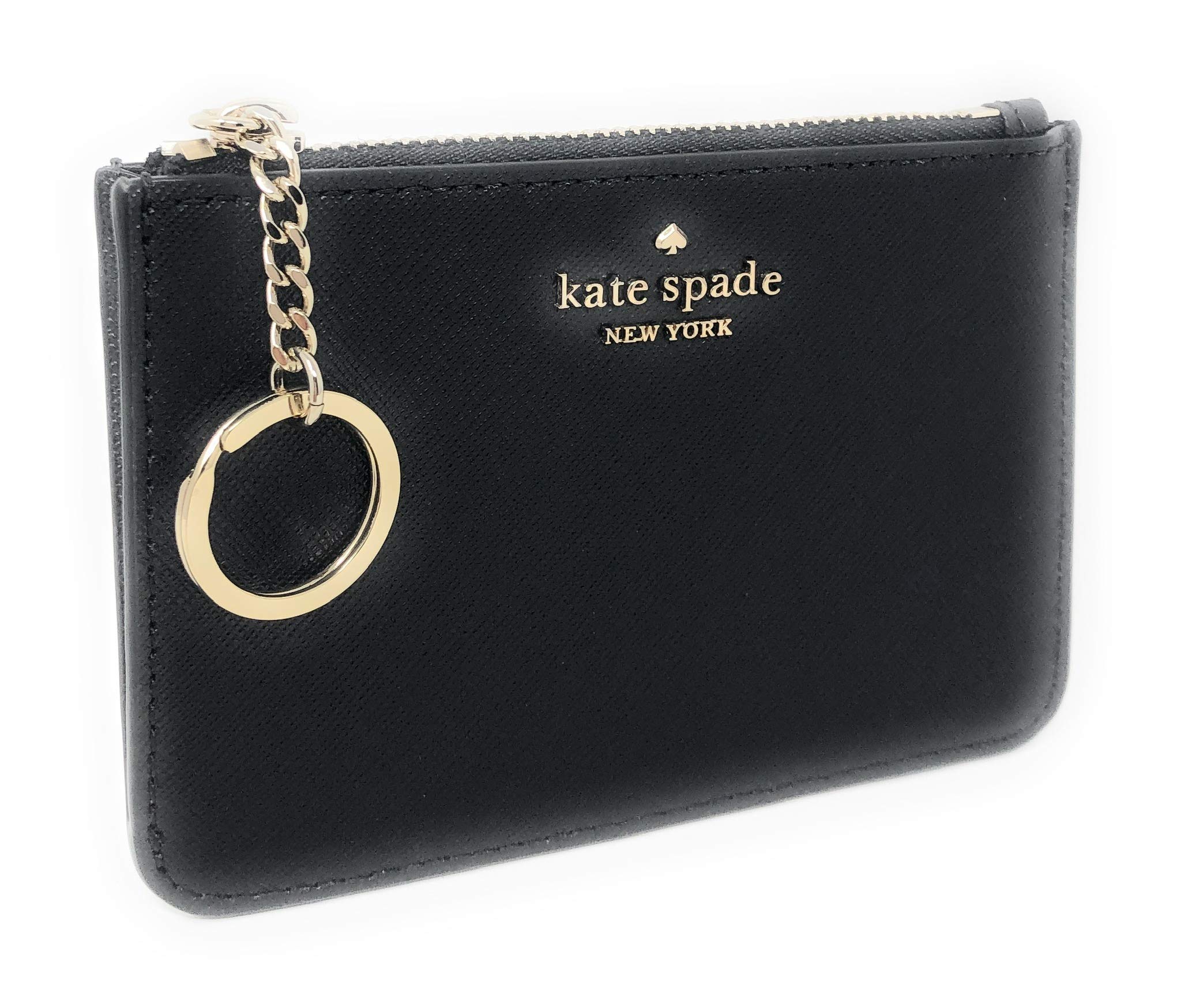 Kate Spade New York female Bitsy Laurel Way Saffiano Leather Key Chain Credit Card Wallet Black