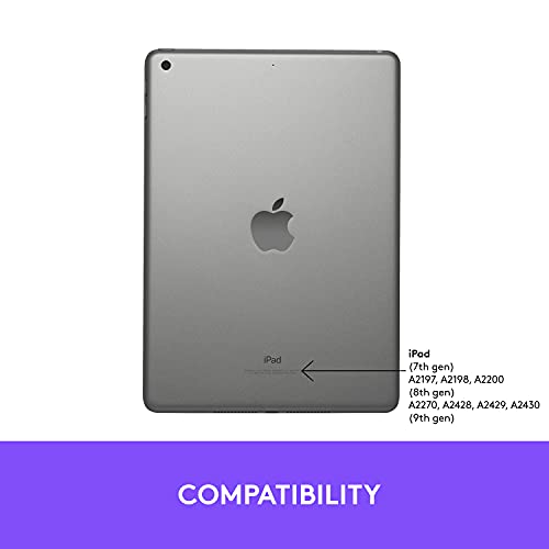 Logitech iPad (7th, 8th and 9th generation) Keyboard Case | Slim Folio with integrated wireless keyboard (Graphite), 7.3" x 10.1" x 0.9"
