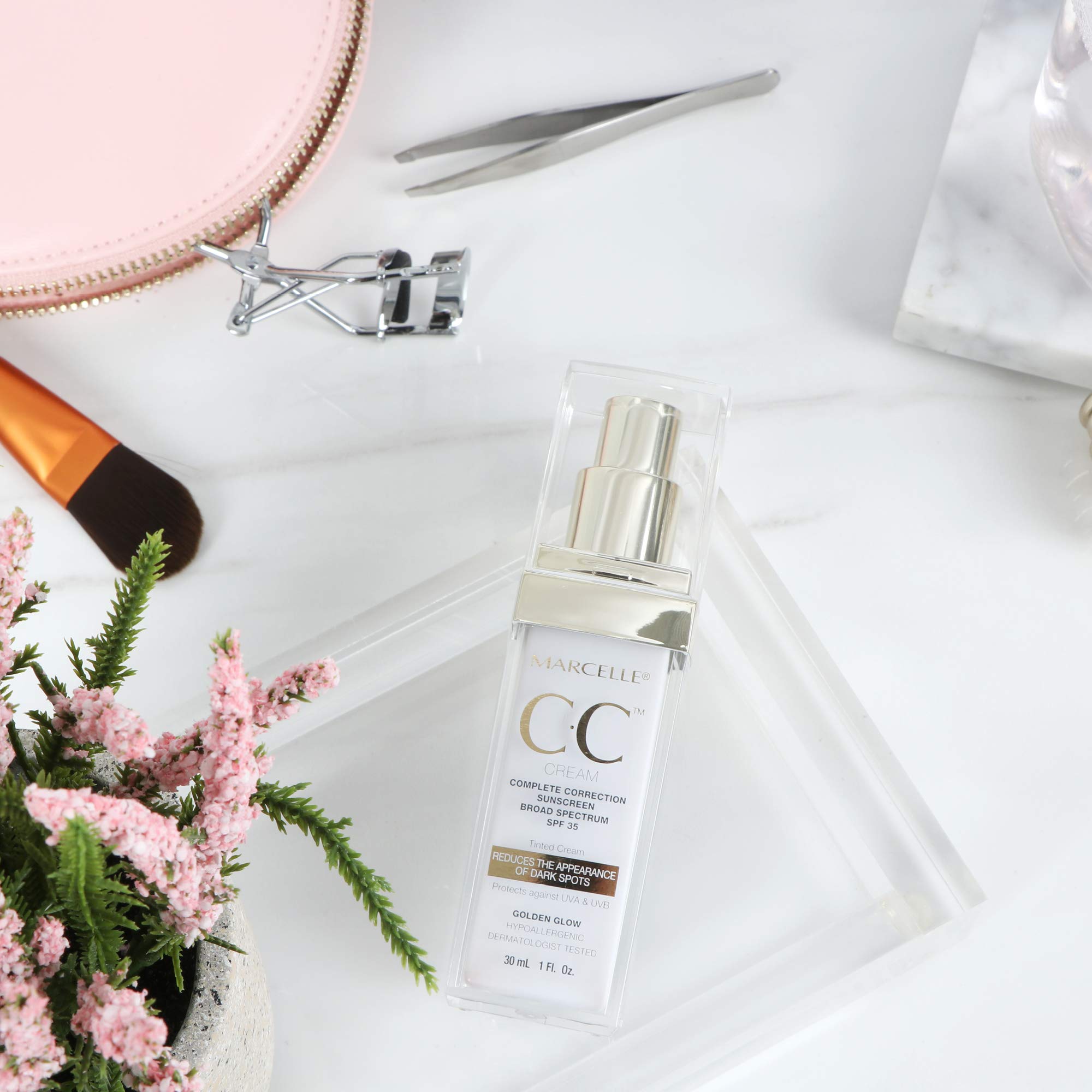 Marcelle CC Cream SPF 35, Golden Glow Universal Tint, Skin Enhancer, Paraben-Free, 1 Fl. Oz.