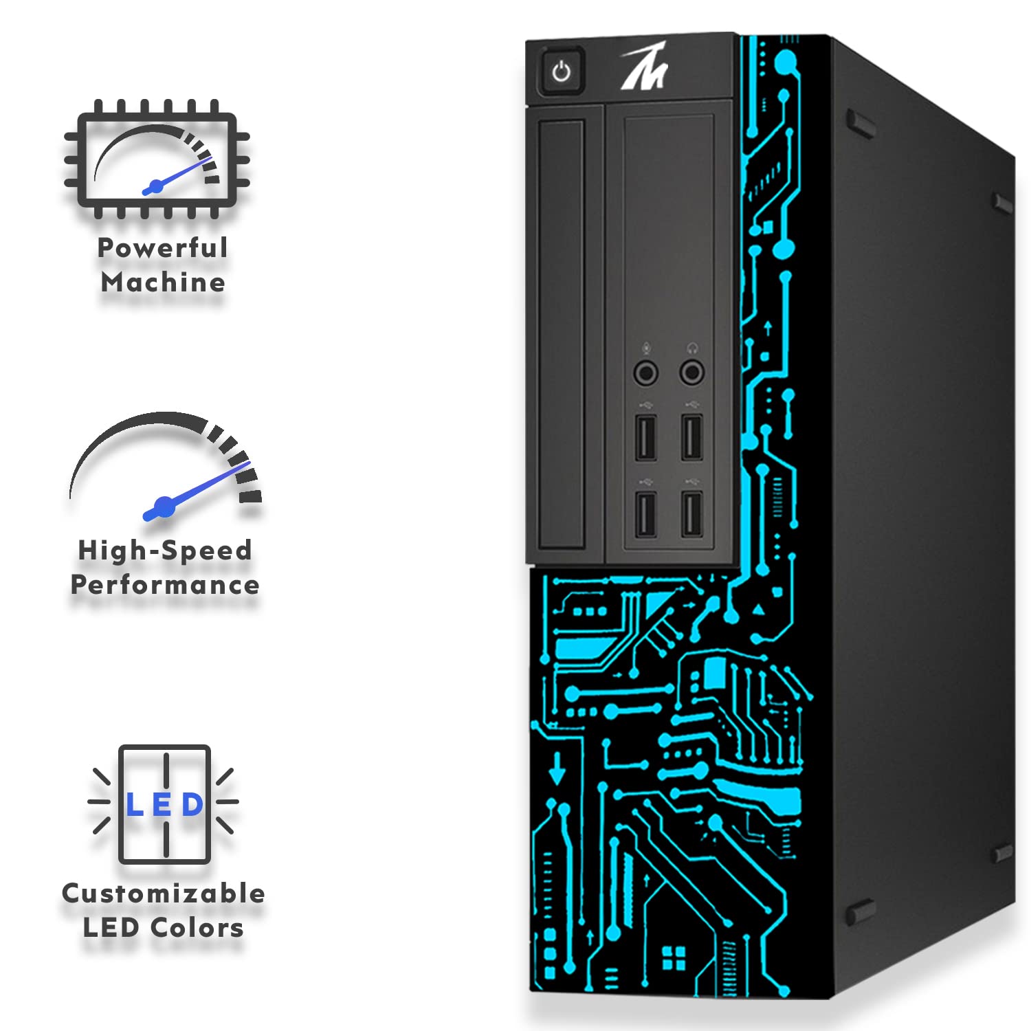 TechMagnet Computer Desktop PC, Intel Core i5, Siwa 8, 16GB RAM, 128 GB Boot + 2TB HDD, 27 Inch Monitor, Wireless Keyboard Mouse, XL Cheatsheet Desk Pad, WiFi, Win 11 Home (Renewed)