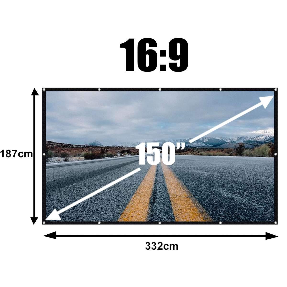 KXDTZ Folding Projector Screen Portable Home Outdoor KTV Office 3D Projector Screen Projection Screen 60/72/84/100/120 Inch (Size : 60 inch)