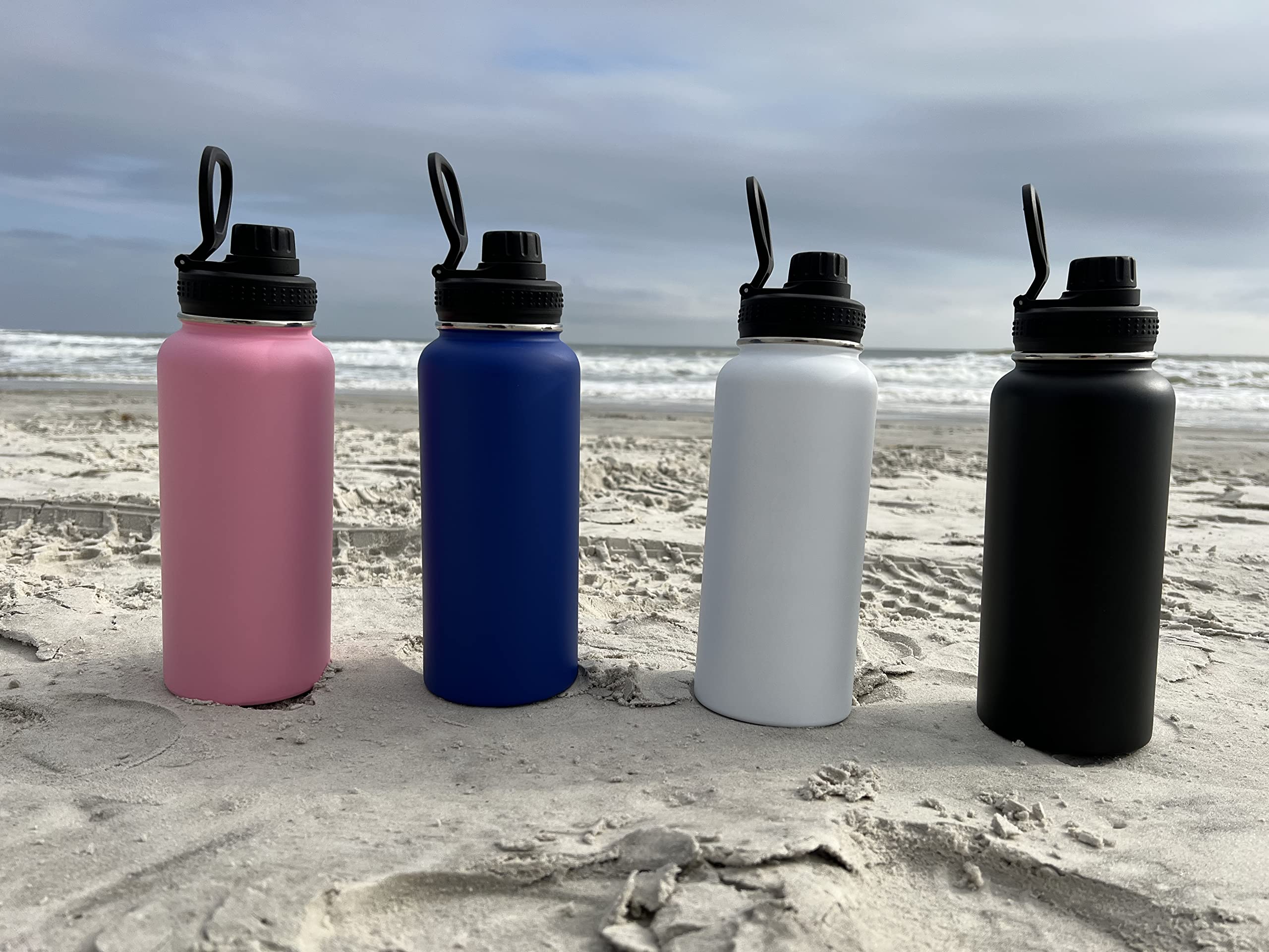 Stainless Steel Powder Coated Water Bottle 32oz (Pink)