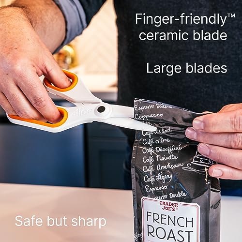 Slice 10545 Ceramic (Large), Rounded Tip Finger-Friendly Edge, Safer Choice, Never Rusts, Lasts 11x Longer Than Metal, Safety Scissors (1 Pack)