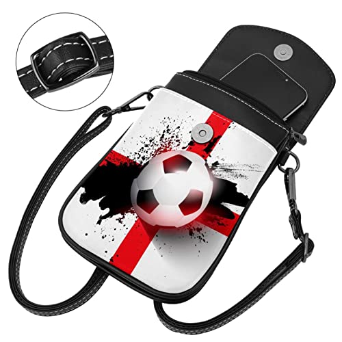 Small Crossbody Cell Phone Purse Wallet for Women Football England Flag