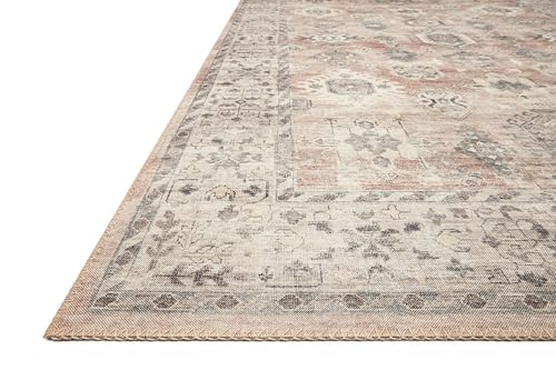 Loloi II Hathaway Collection HTH-03 Java / Multi 7'-6" x 9'-6", .25" Thick, Area Rug, Soft, Durable, Printed, Modern, Low Pile, Non-Shedding, Easy Clean, Living Room Rug
