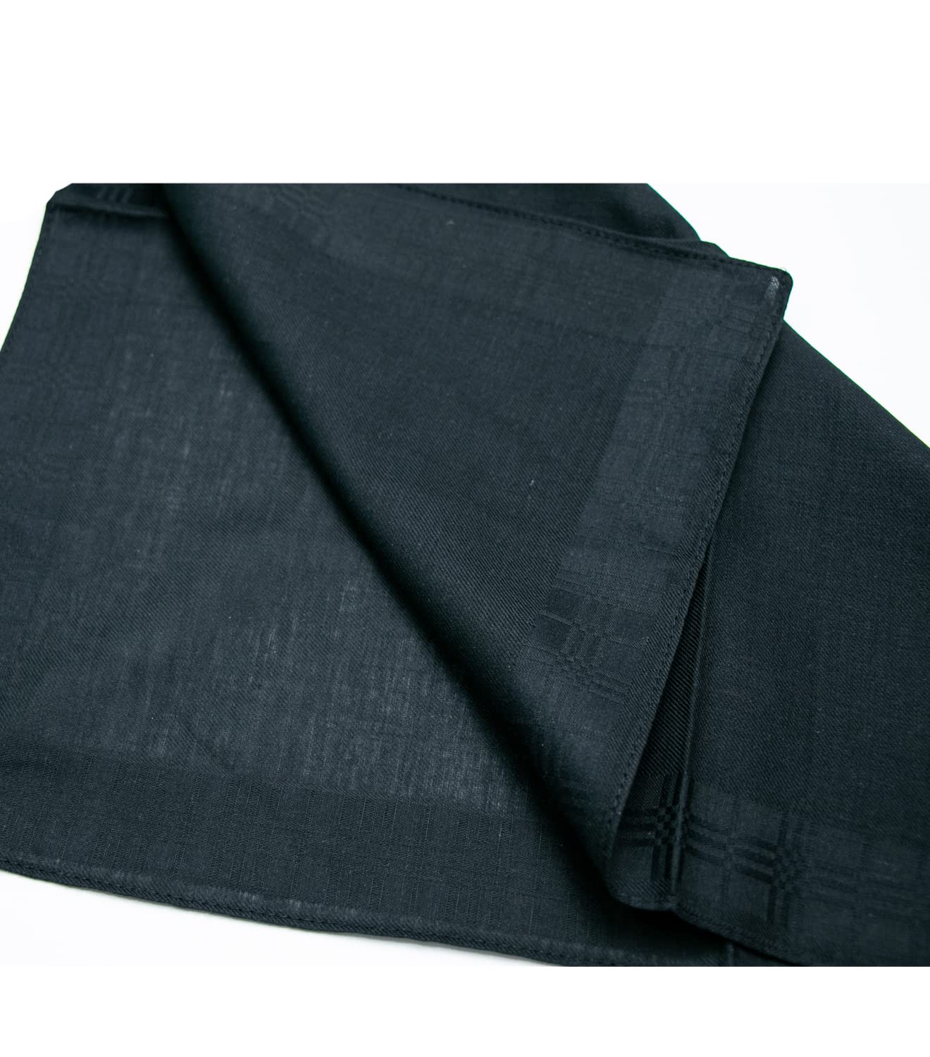 LACS Handkerchiefs Men's Luxury Black 100% Cotton Handkerchiefs Black Hankies