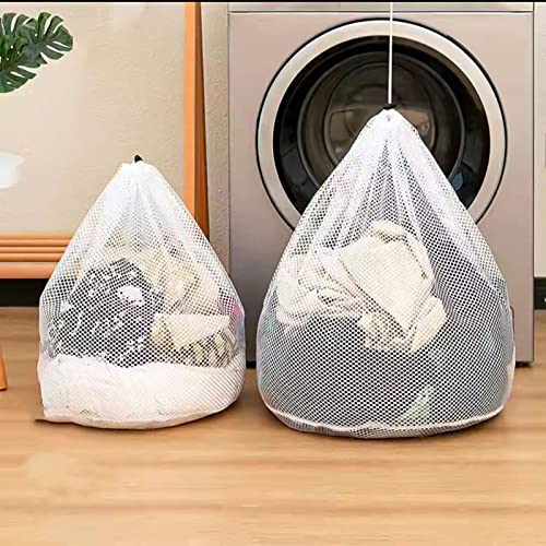 YiTLL Mesh Laundry Bags with Drawstring Closure for College,Travelling,Factories,Machine Washable (1 Medium 1 Small)