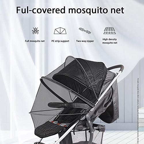 Lorchwise Baby Mosquito Net,Pram Net,for Pushchair,Pram,Buggy,Carrycot and Trave,Car Seats Foldable Two-Way Zippered Mesh Mosquito Net Stroller Accessories