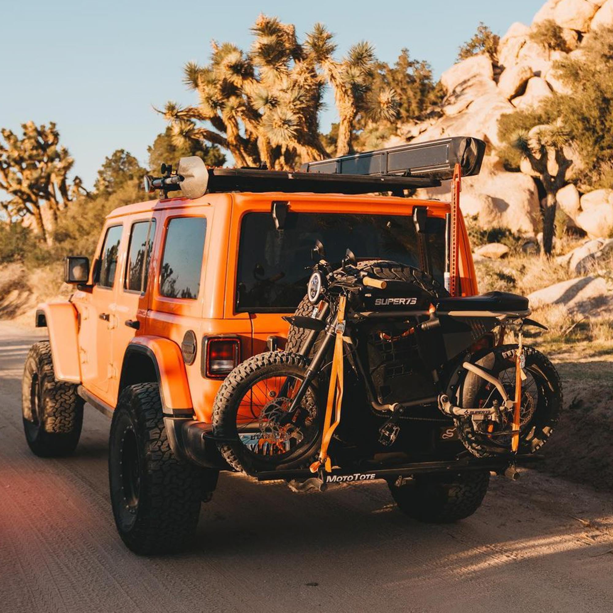 MotoTote Mini β Premium Ebike Rack (200 lbs. Capacity) with Zero Wobble Hitch Mount, Fits Fat Electric Bike Tires up to 5" - Made in USA