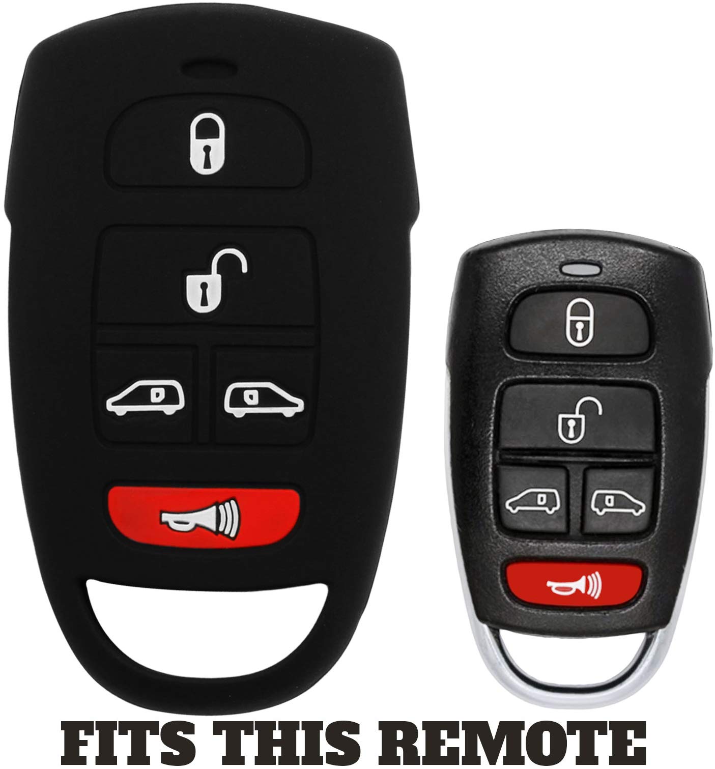 KeyGuardz Keyless Entry Remote Car Key Fob Outer Shell Cover Soft Rubber Case for Kia Sedona Mini Van Hyundai Entourage